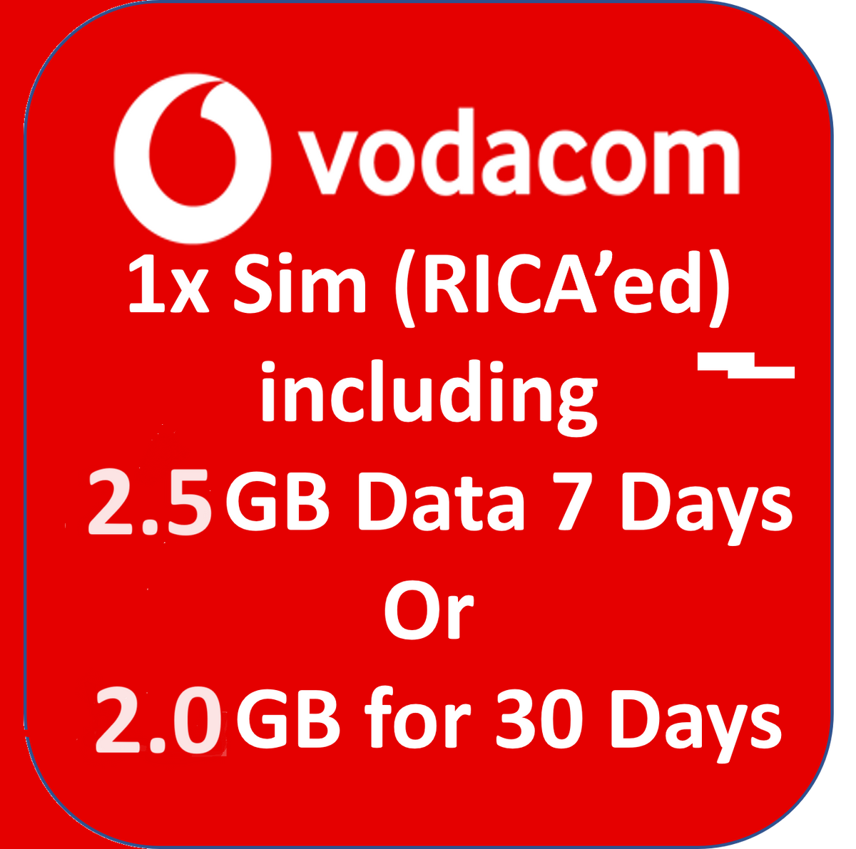 Buy a Mozambique Sim Card (Vodacom - RICAed) incl. internet data vouch ...