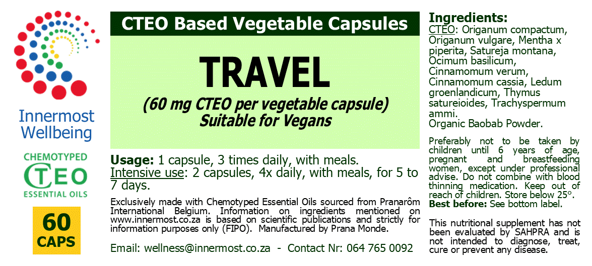 Travel Caps for the Traveller - Said to help with Malaria defence. Vir ...